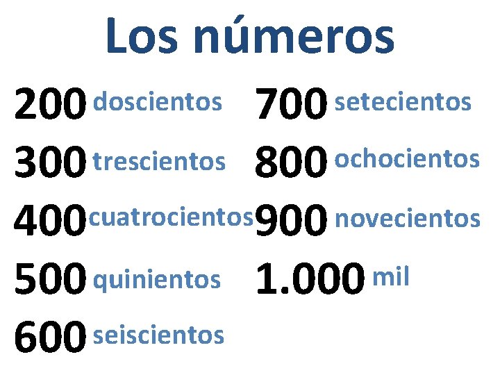 BOSQUEJO Calentamiento los nmeros Los materiales Repasar los