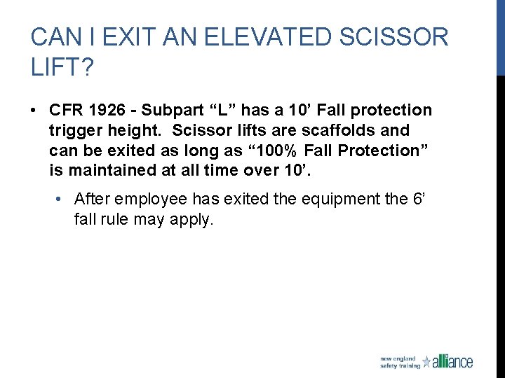 SCISSOR LIFT AWARENESS STAND DOWN TRAINING MAY 4