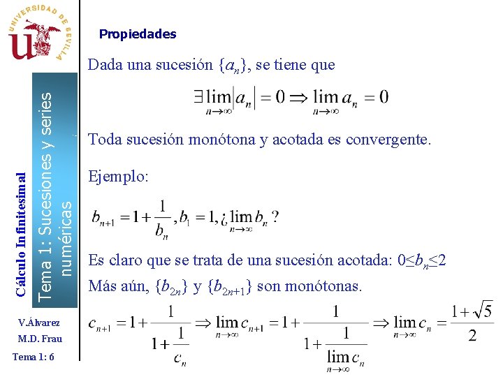 Tema 1 Sucesiones y series numricas Clculo Infinitesimal