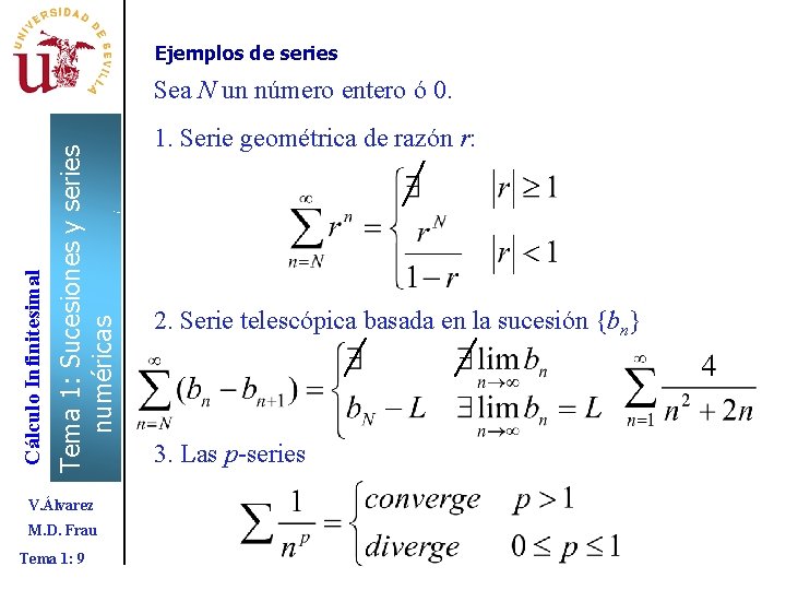 Tema 1 Sucesiones y series numricas Clculo Infinitesimal