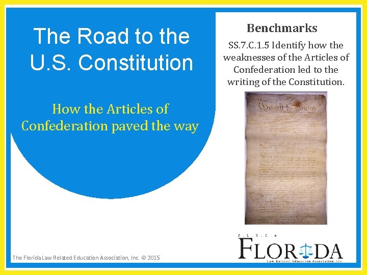 The Road to the U S Constitution How