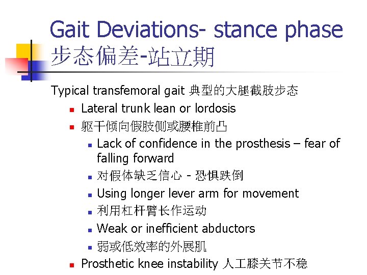 Transfemoral Gait Training Transfemoral amputee gait Gait Observation