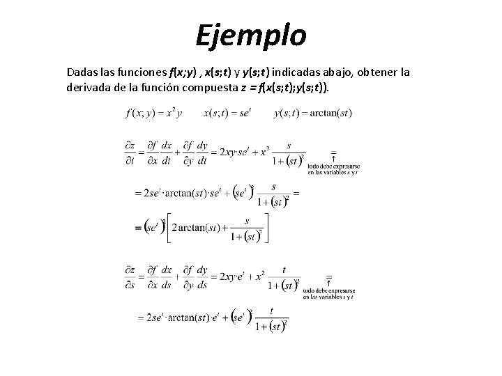 Regla de la cadena en varias variables Aprendiendo