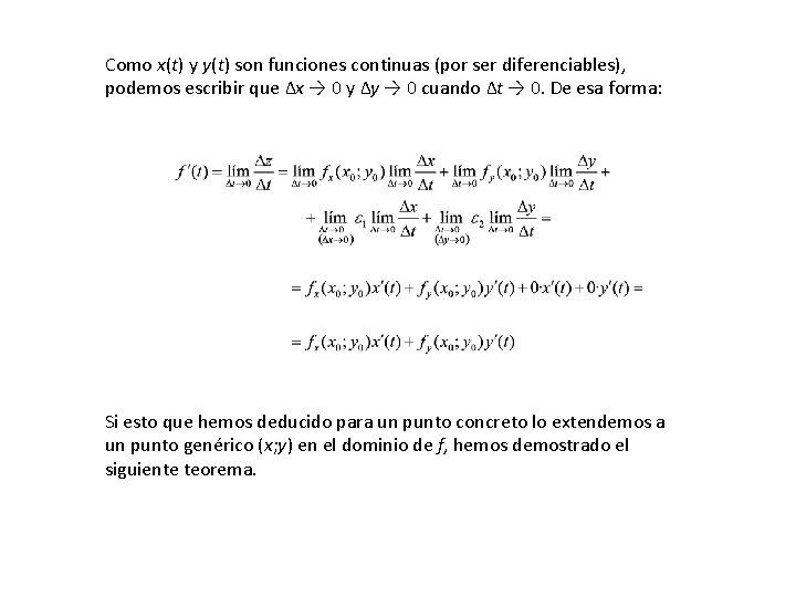 Regla de la cadena en varias variables Aprendiendo