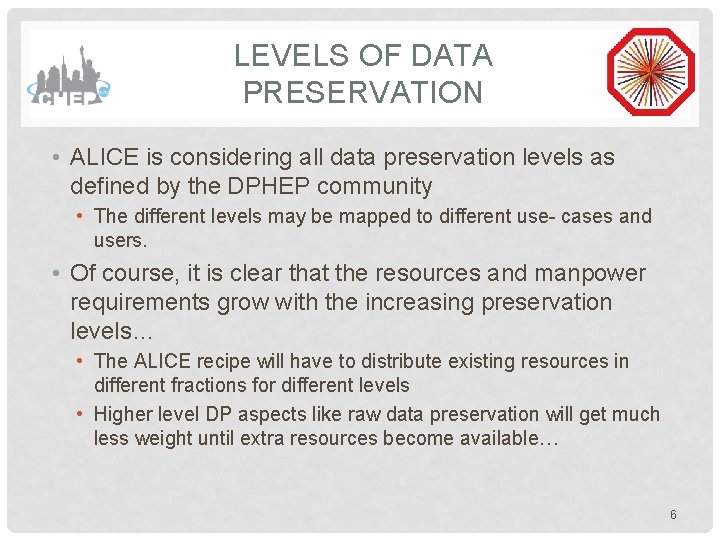 DATA PRESERVATION IN ALICE FEDERICO CARMINATI MOTIVATION ALICE