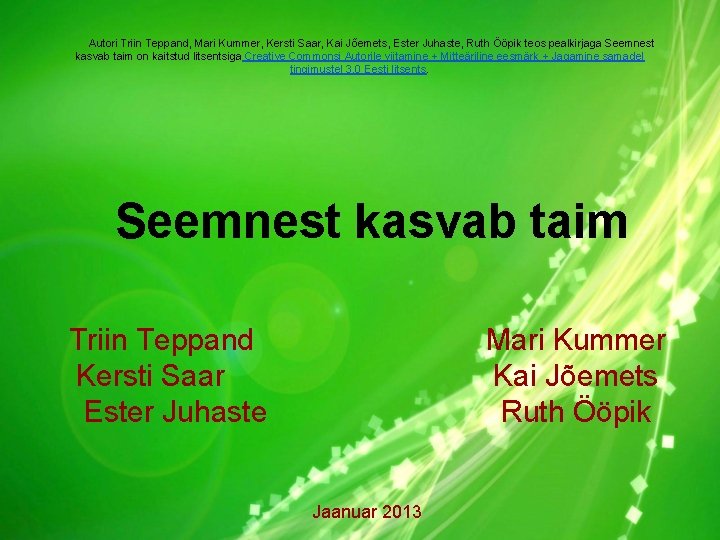 Autori Triin Teppand Mari Kummer Kersti Saar Kai