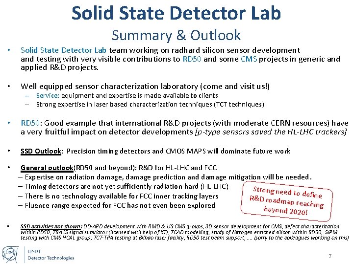 EPDTDD Detector Development SSD Solid State Detectors SSD