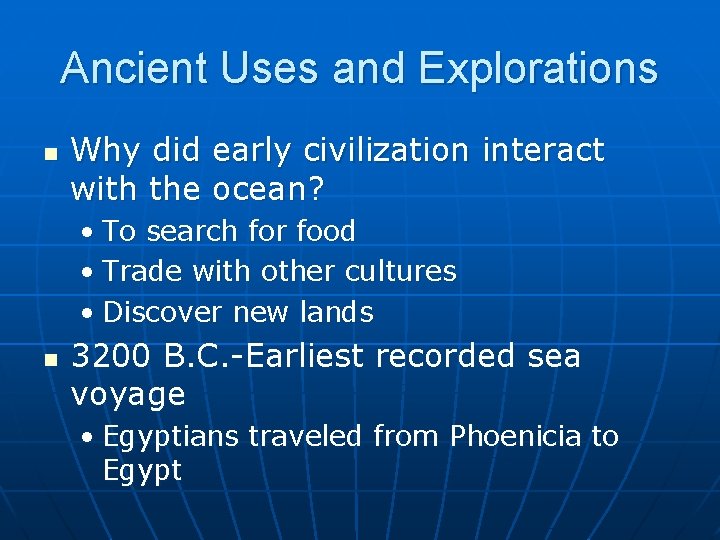 Chapter 1 Introduction to Marine Science Bellringer Scientific