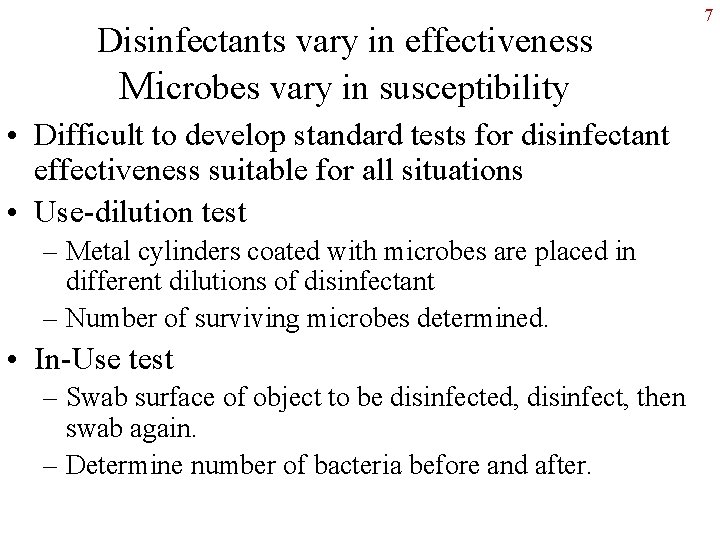 Control of microbial growth Chemical and Physical methods