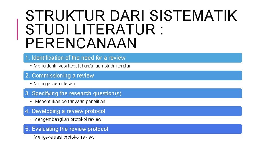 STRUKTUR DARI SYSTEMATIC LITERATURE REVIEW 1 PERENCANAAN PERTEMUAN