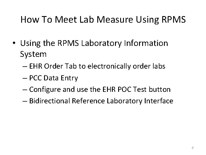 Clinical Lab Test Results Clarence Smiley OIT Federal