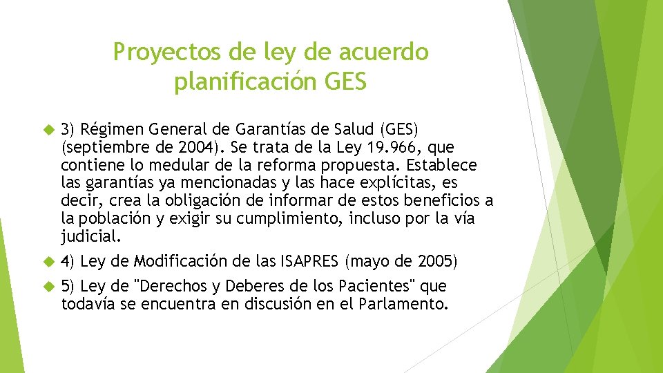 GES garantas explicitas de la salud Gestin en