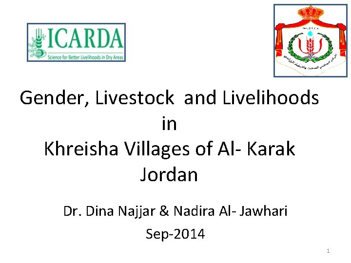 Gender Livestock and Livelihoods in Khreisha Villages of