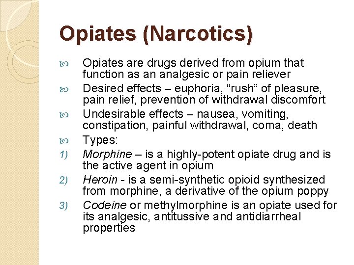 States of Consciousness Drugs Understanding Drugs Important Terminology