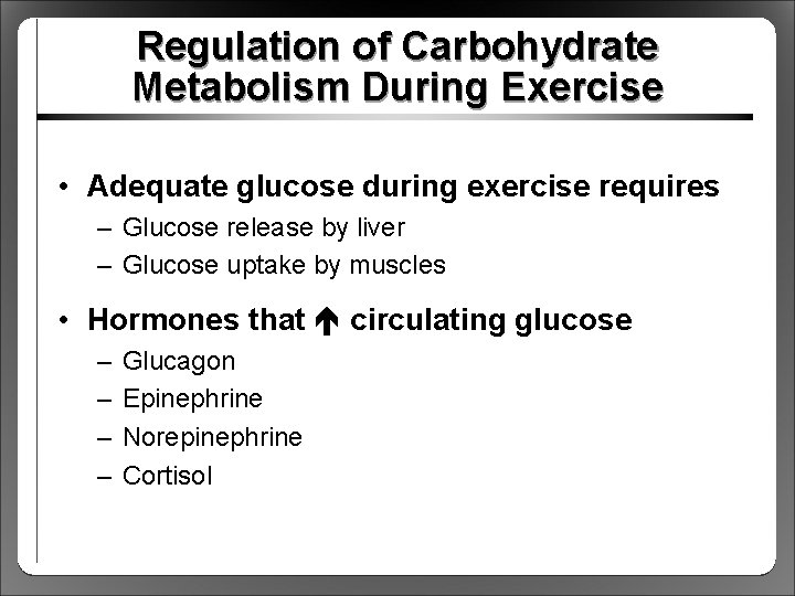 Hormonal Control During Exercise Endocrine Glands and Their