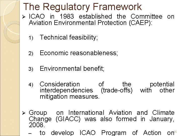 ENVIRONMENTAL IMPACTS OF AVIATION ACTIVITIES By Professor Olanrewaju