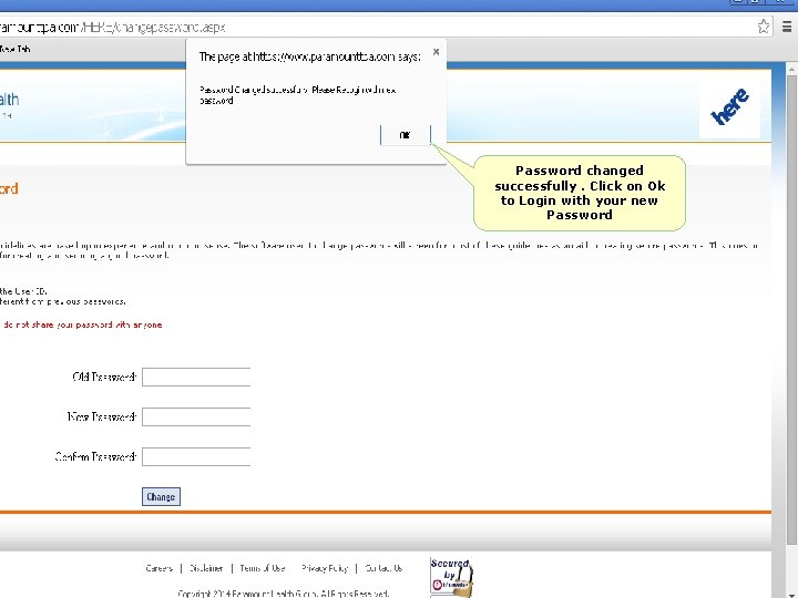 Paramount Health Group Benefit Portal for HERE SOLUTIONS