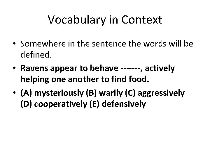 SAT Critical Reading Section Questions 19 sentence completion