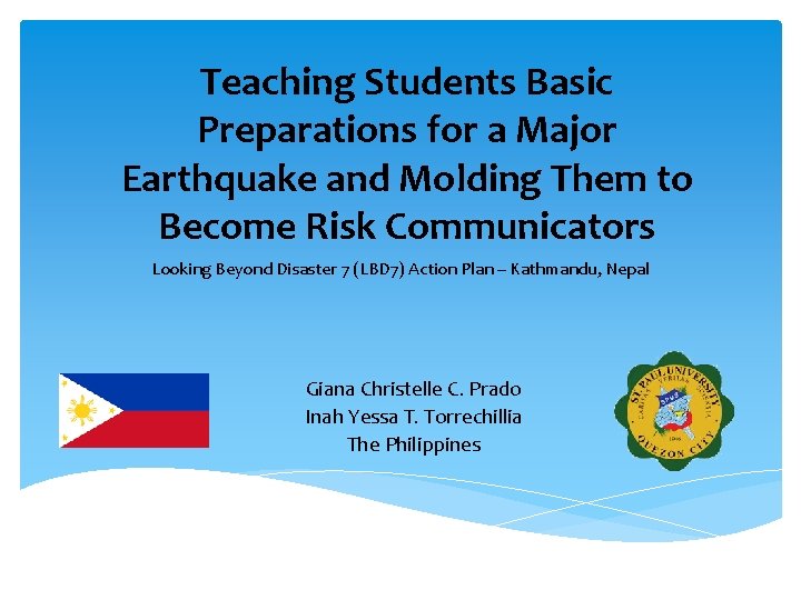 Teaching Students Basic Preparations for a Major Earthquake