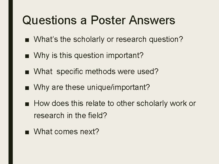 How to Design and Present a Research Poster