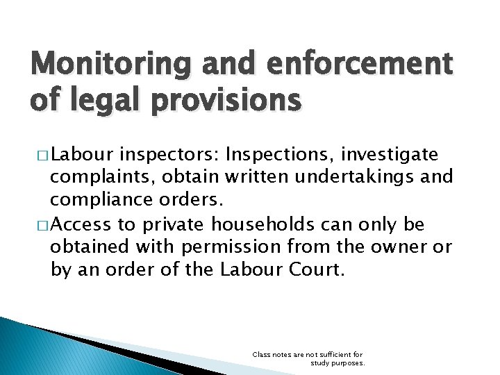 BCEA Lecture 10 Monitoring and enforcement of legal