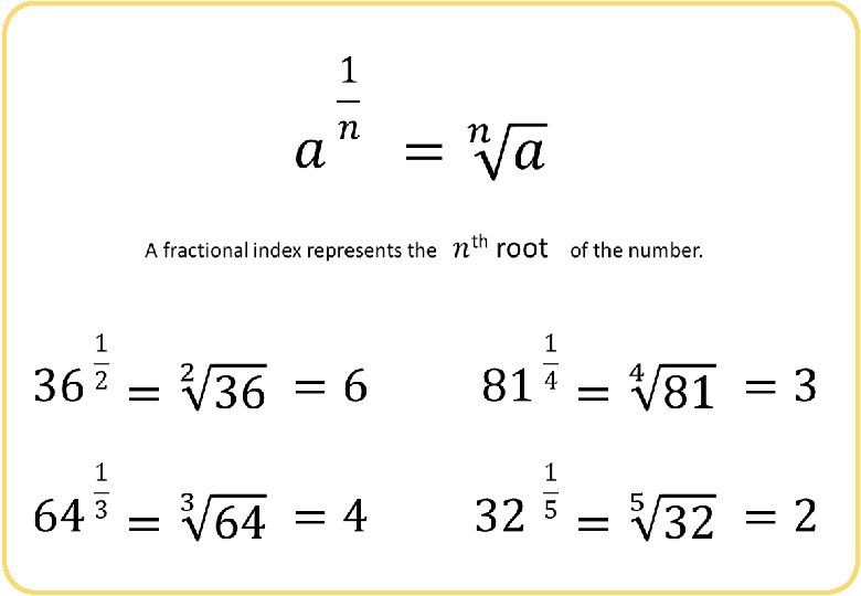 Indices Mixed Demonstration This resource provides animated demonstrations