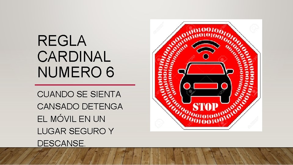 REGLAS CARDINALES DE SEGURIDAD PROGRAMA DE PREVENCION DE