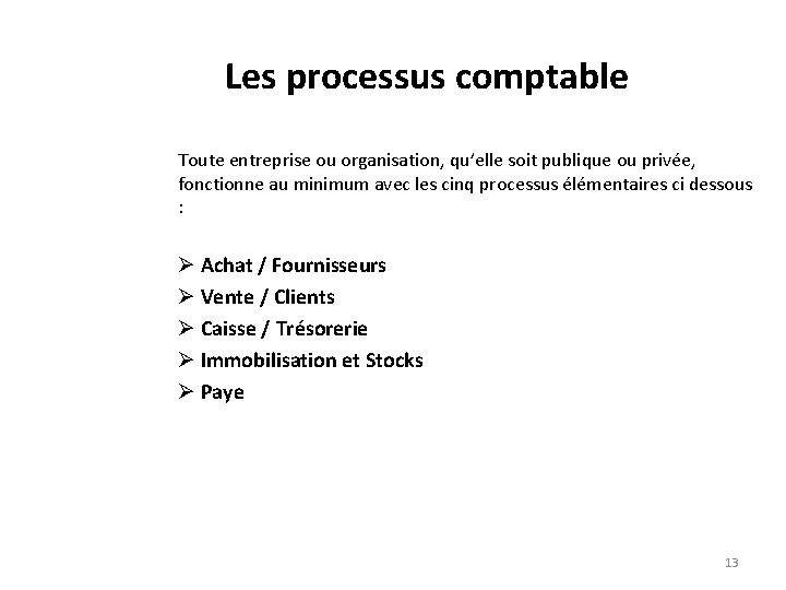 Comptabilit gnrale Cycle comptable Lexercice comptable Le plan
