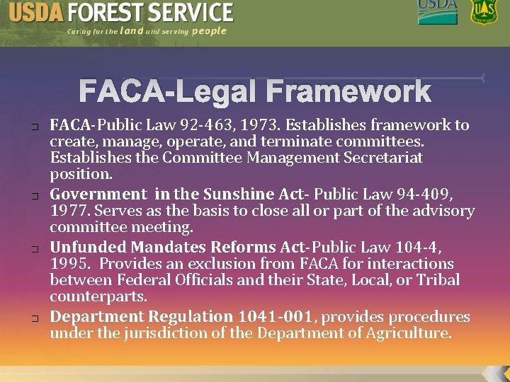 An Executive Comparison OF FACA vs COLLABORATIVE EFFORTS