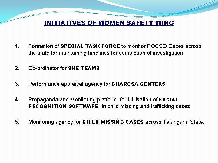 POWER POINT PRESENTATION ON WOMEN SAFETY WING TELANGANA