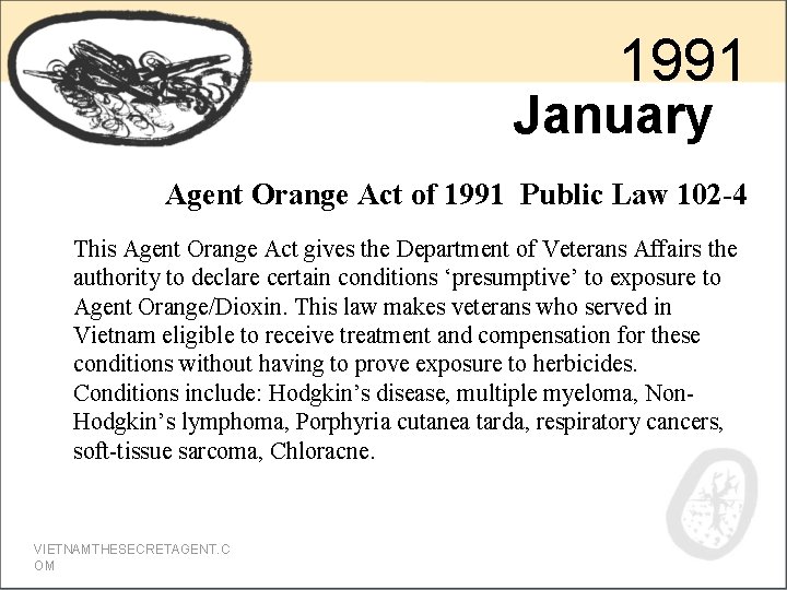 1983 2015 Agent OrangeDioxin Historic Timeline VIETNAMTHESECRETAGENT C