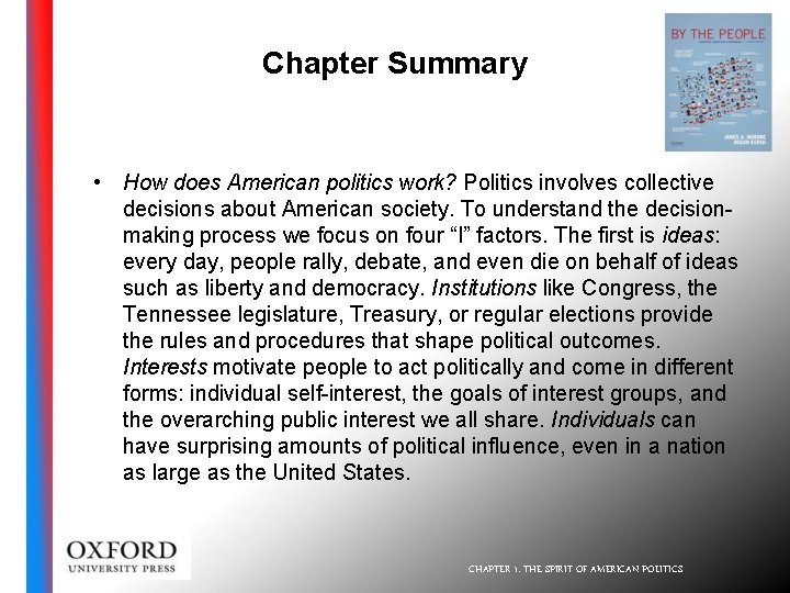 The Spirit of American Politics Chapter 1 CHAPTER