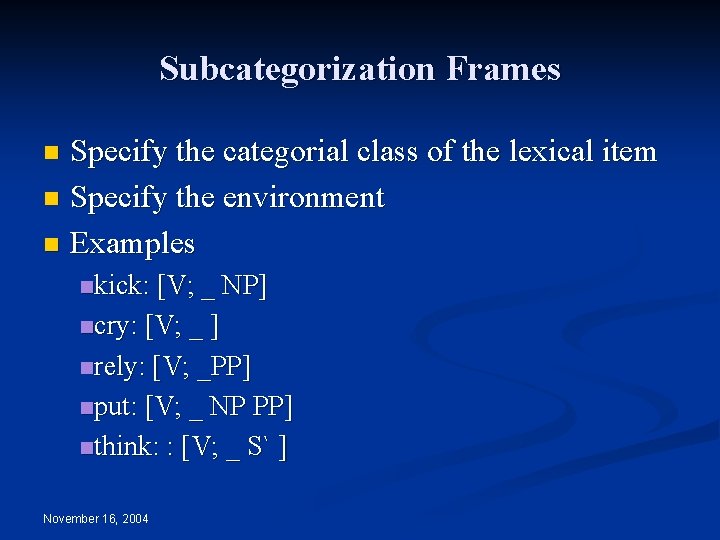 Lexicon An Interacting Subsystem in UG PartII Rajat