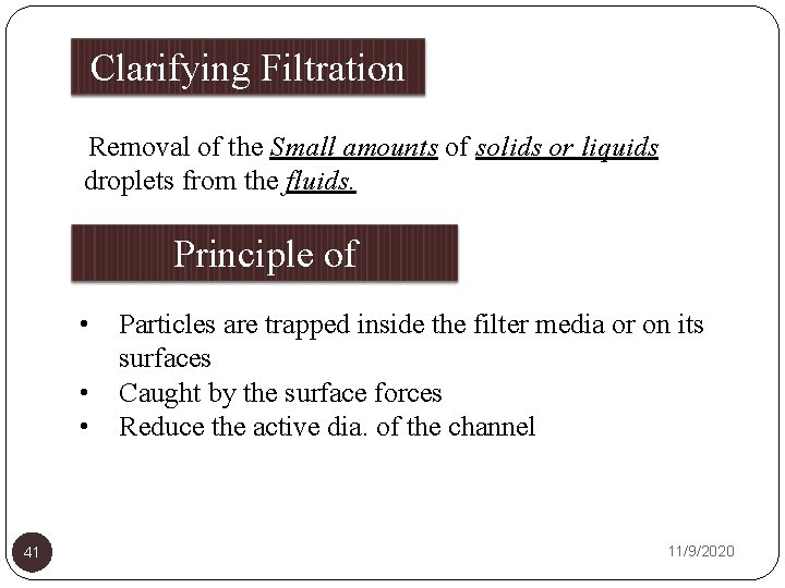 Filtration By Sidra Jabeen Department of Chemical Engineering