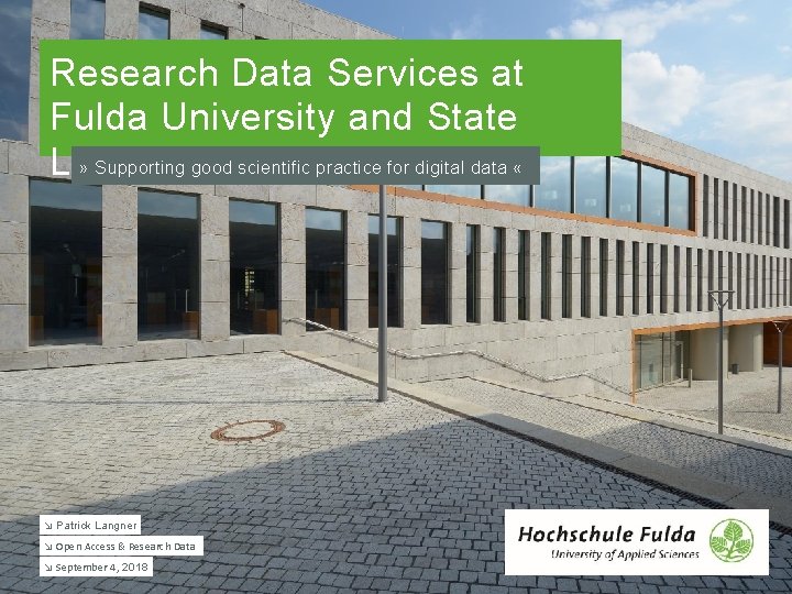Research Data Services at Fulda University and State