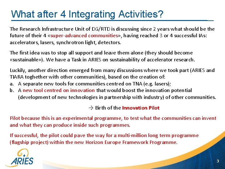 The new Innovation Pilot project Shaping our Future