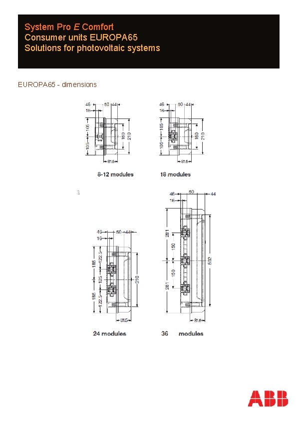 System Pro E Comfort Consumer units EUROPA 65