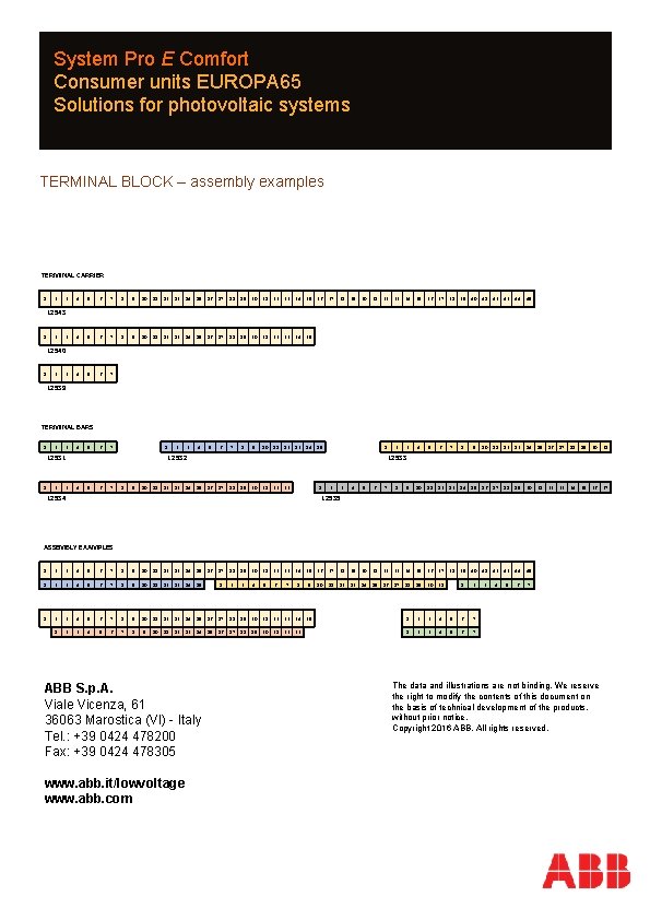 System Pro E Comfort Consumer units EUROPA 65