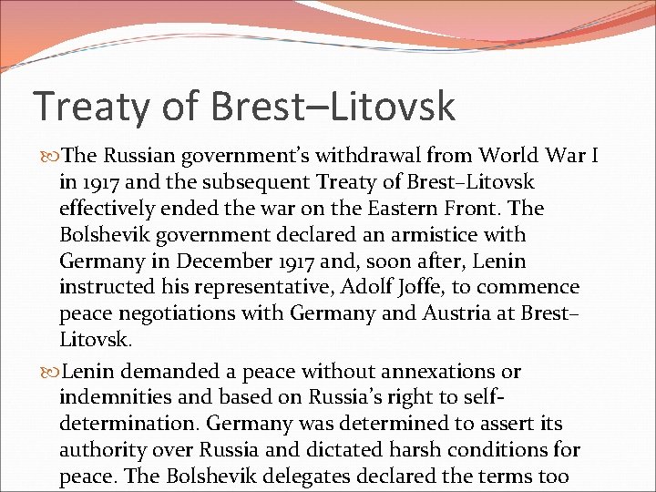 World War One Turning Points The Russian Withdrawal