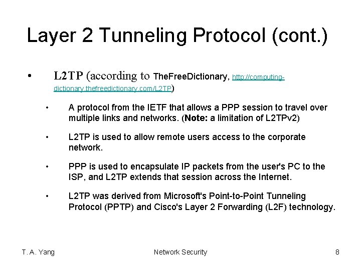 Layer 2 Tunneling Protocol L 2 TP An