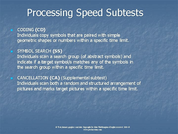 Interpreting Psycho Educational Reports An overview of the