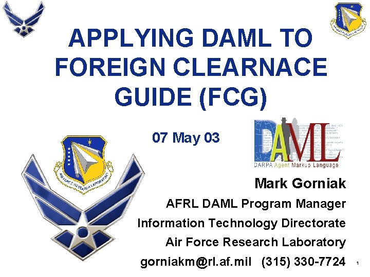 APPLYING DAML TO FOREIGN CLEARNACE GUIDE FCG 07