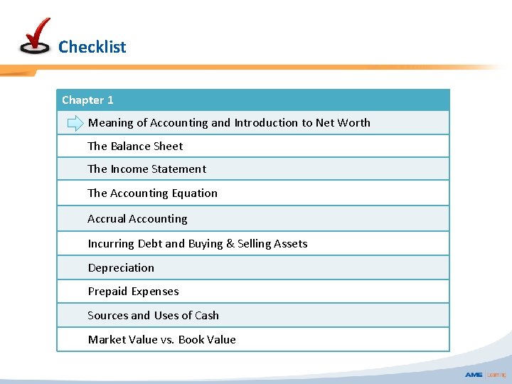 Financial Statements Personal Accounting Checklist Chapter 1 Meaning