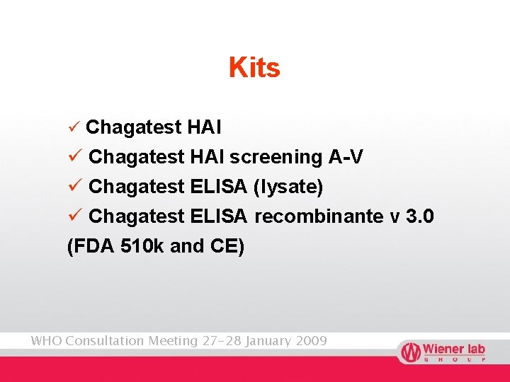 Quality Control of Chagas diagnostics immunoassays Assay characteristics