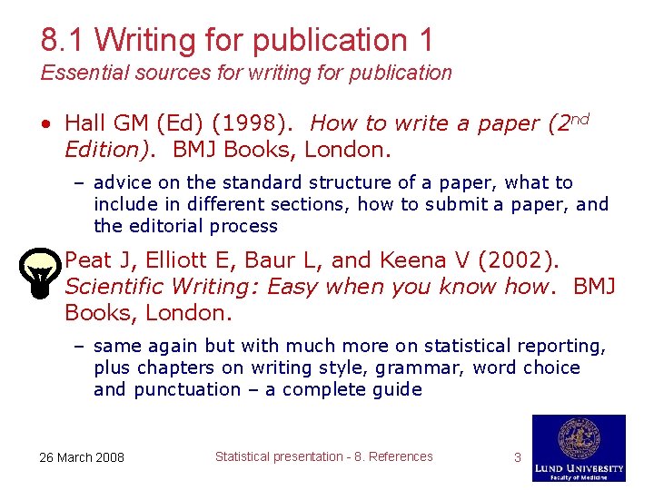 Statistical presentation in international scientific publications 8 ...