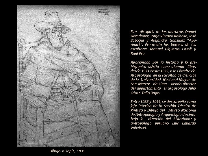 Sabino Springett 1913 2006 Pintor peruano Autorretrato 1936