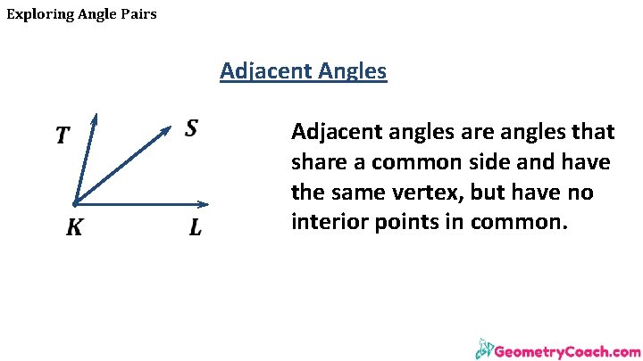 Exploring Angle Pairs Unit 1 Lesson 5 Exploring