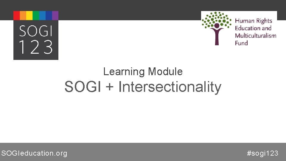 Learning Module SOGI Intersectionality SOGIeducation org sogi 123