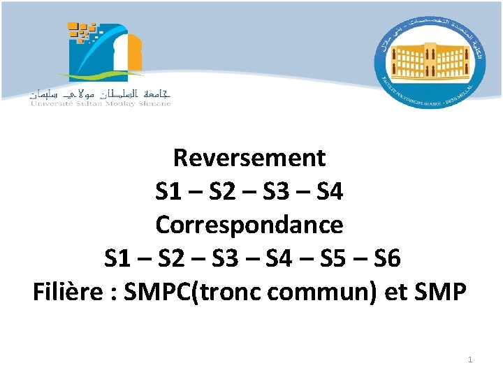 Reversement S 1 S 2 S 3 S