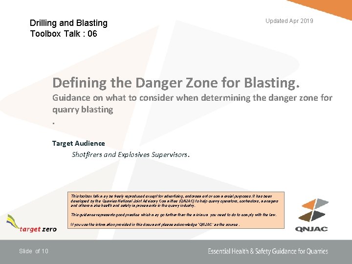 Drilling and Blasting Toolbox Talk 06 Updated Apr